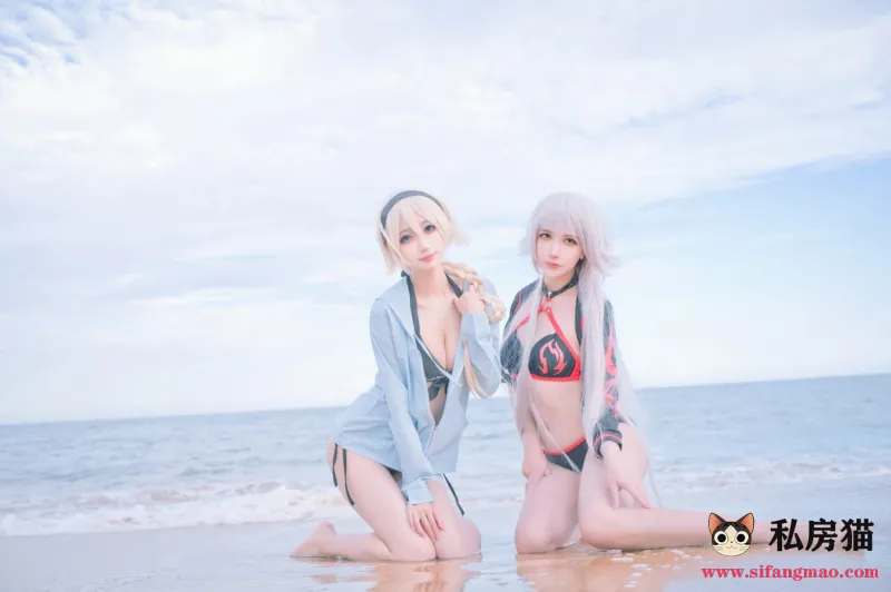 周叽是可爱兔兔 – 黑白贞双人泳衣 [21P-188MB]-乐摄图