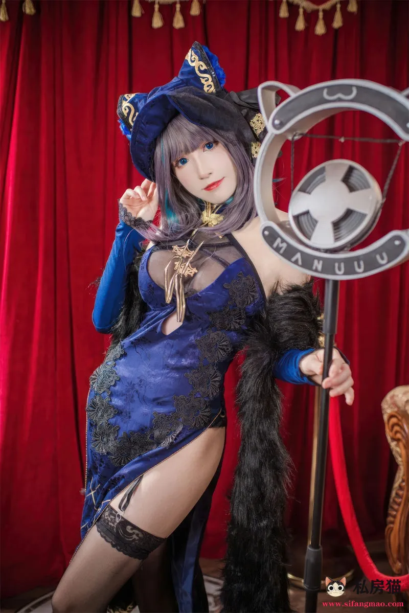 coser衣衣 – 碧蓝航线 柴郡旗袍 [57P-271MB]-乐摄图